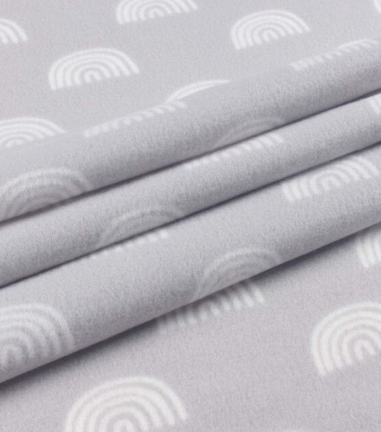 Rainbows On Gray Craft Fleece Fabric By Happy Value Joann