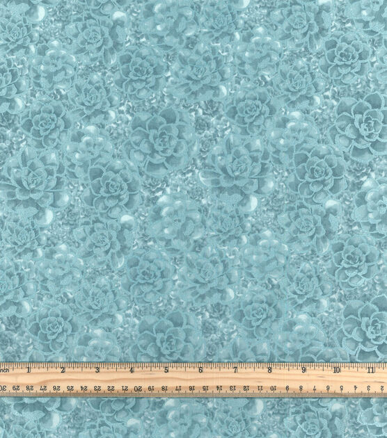 Pearlescent Teal Succulent Quilt Cotton Fabric By Keepsake Calico Joann