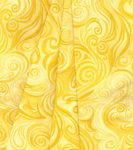 Yellow Bold Swirls Cotton Fabric By Keepsake Calico Joann