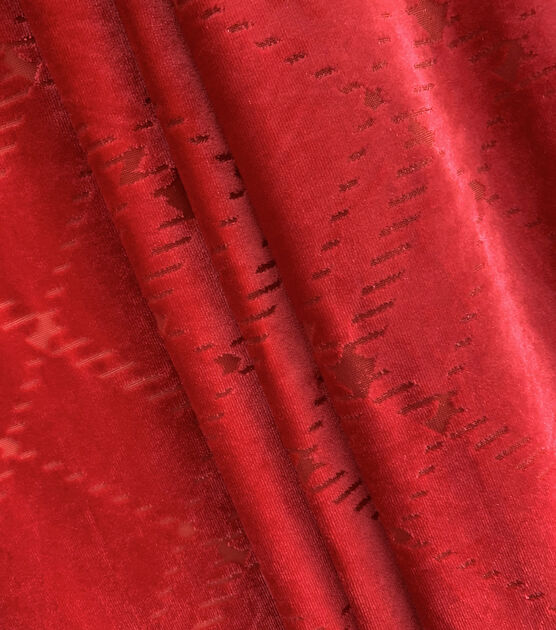 Red Plaid Burnout Velvet Fabric Joann