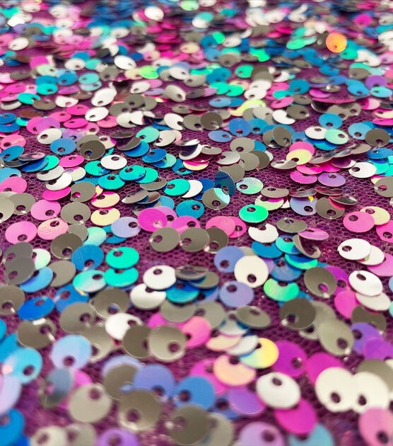Blue And Pink Sequin Mesh Fabric Joann