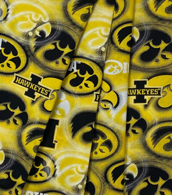 Iowa Hawkeyes Dots On Yellow Cotton Fabric Joann