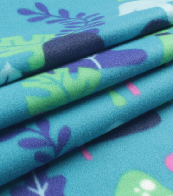 Fungi Forest On Blue Blizzard Fleece Fabric Joann