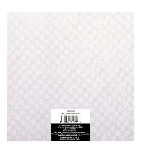 18 X 21 Dots On White Cotton Fabric Quarter 1pc By Keepsake Calico