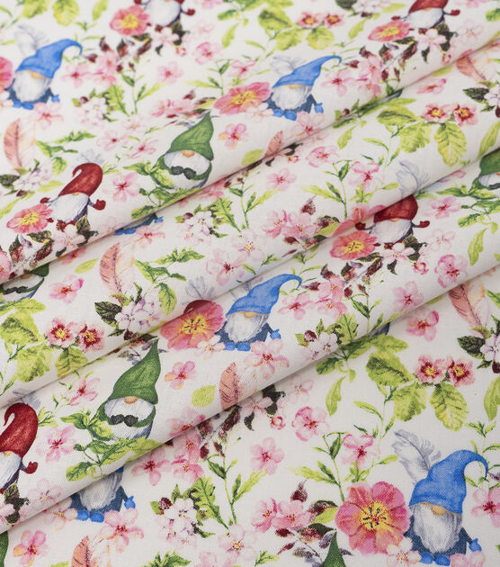 Singer 18 X 21 Gnomes On White Cotton Fabric Quarter Bundle 5pc Joann