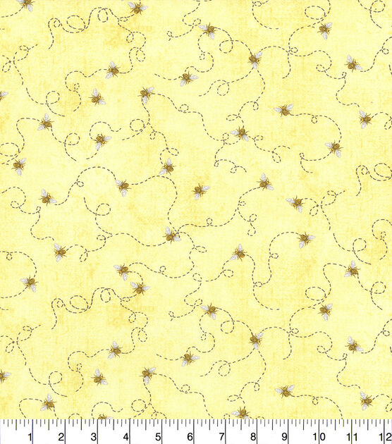 Hi Fashion Bee On Yellow Premium Cotton Fabric Joann
