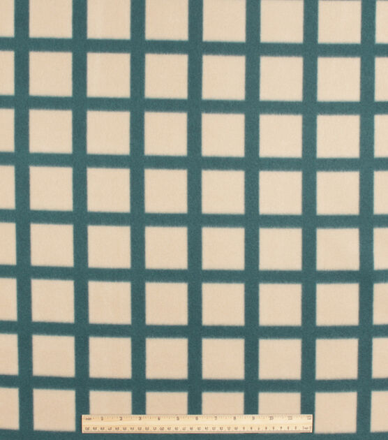 Green Square Grid Blizzard Fleece Fabric Joann