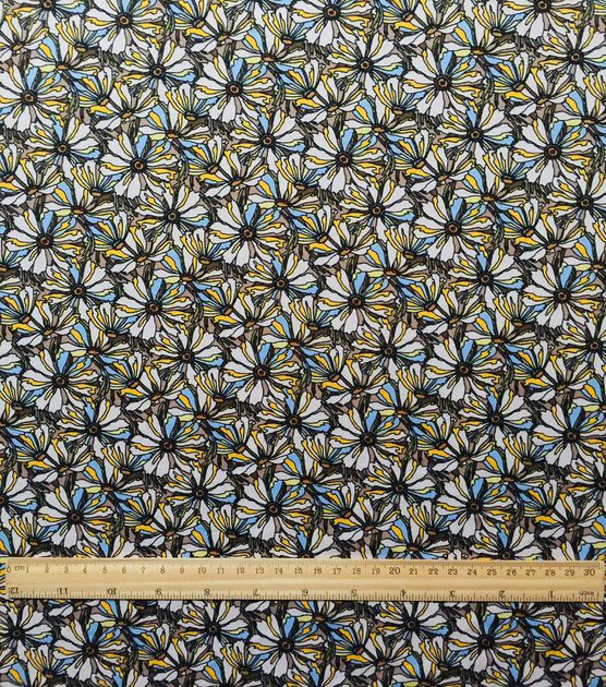 Daisy Print On Forest Green Jersey Knit Fabric Joann