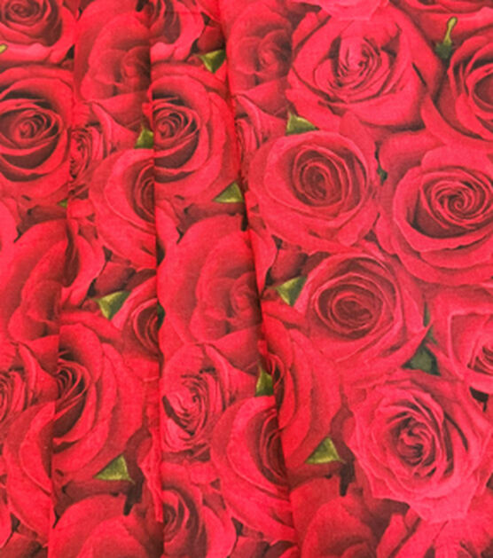 Red Realistic Packed Roses Valentines Day Cotton Fabric Joann