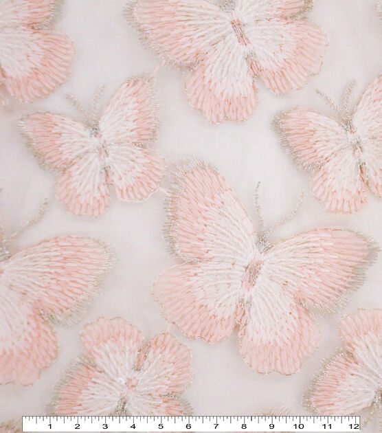 Light Pink Sequin Butterfly Mesh Fabric By Sew Sweet Joann