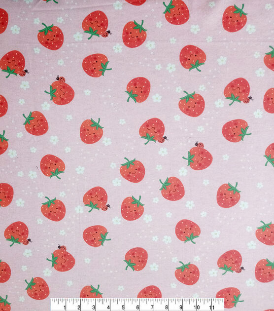 Red Strawberries Super Snuggle Flannel Fabric By Pop Joann