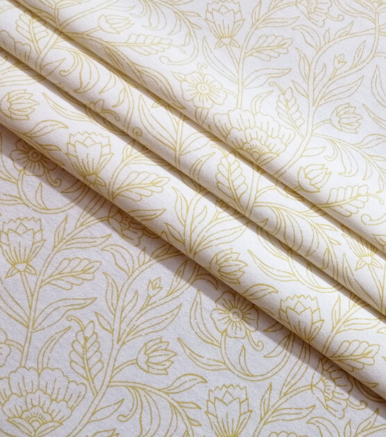 Gold Floral Super Snuggle Flannel Fabric Joann