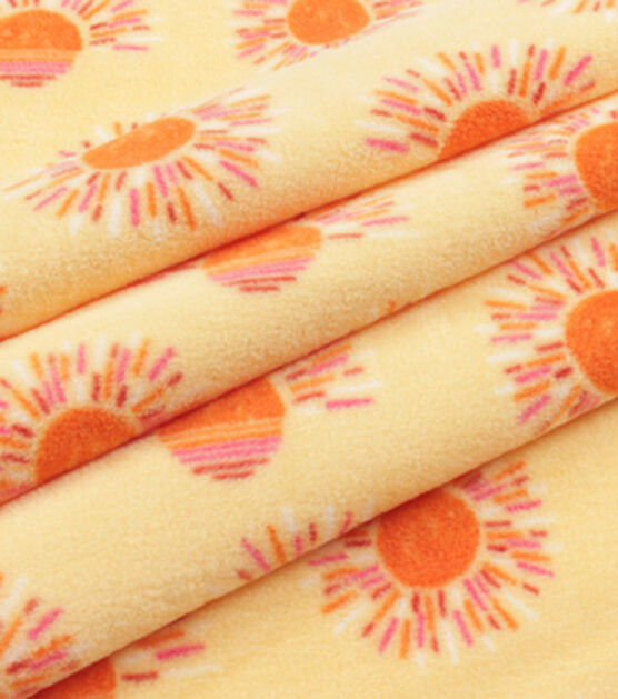 Bright Suns On Yellow Anti Pill Fleece Fabric Joann