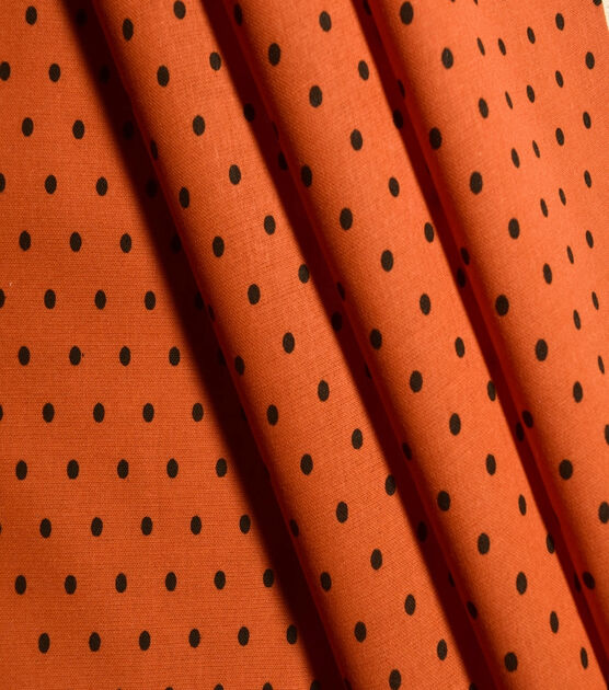 Halloween Black Dot On Orange Cotton Fabric Joann