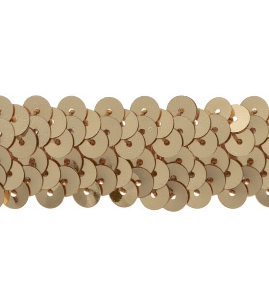 78 Stretch Sequins 4ft Gold Apparel Trim