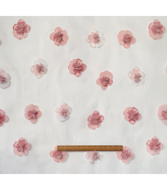 3d Pink Flower Organza Fabric Joann