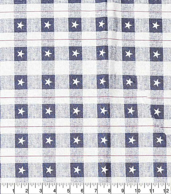 Americana Plaid Stars Navy Patriotic Prints Cotton Fabric Joann