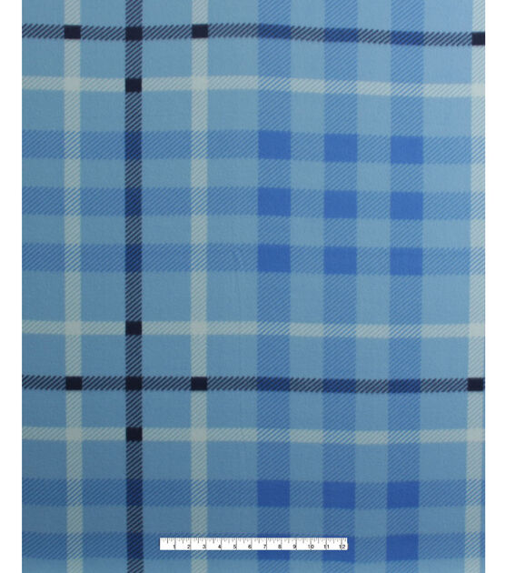 48 Wide Blue And Black Plaid No Sew Fleece Blanket By Happy Value Joann