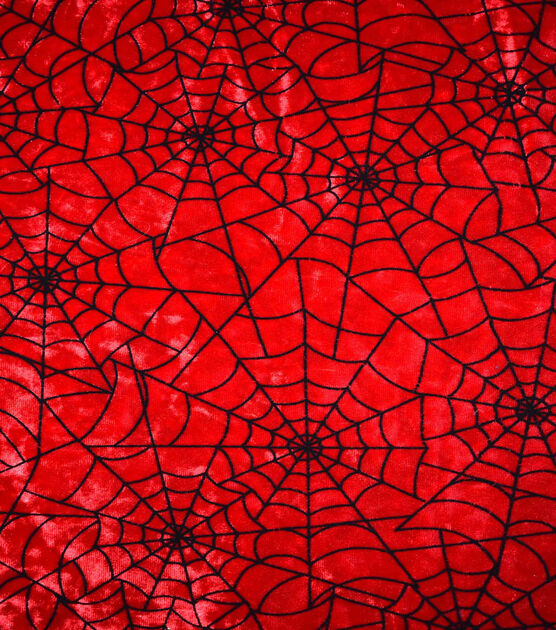 The Witching Hour Red Velvet With Black Spiderweb Fabric Joann