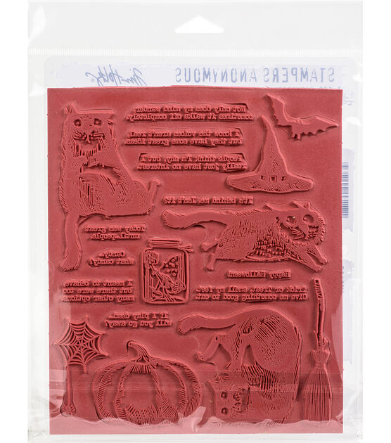 Tim Holtz 7 X 85 Halloween Snarky Cat Red Rubber Cling Stamps Joann