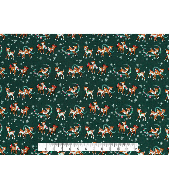 Reindeer On Green Christmas Cotton Fabric Joann