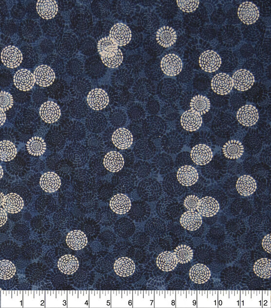 Navy With White Circles Keepsake Calico Cotton Fabric Joann