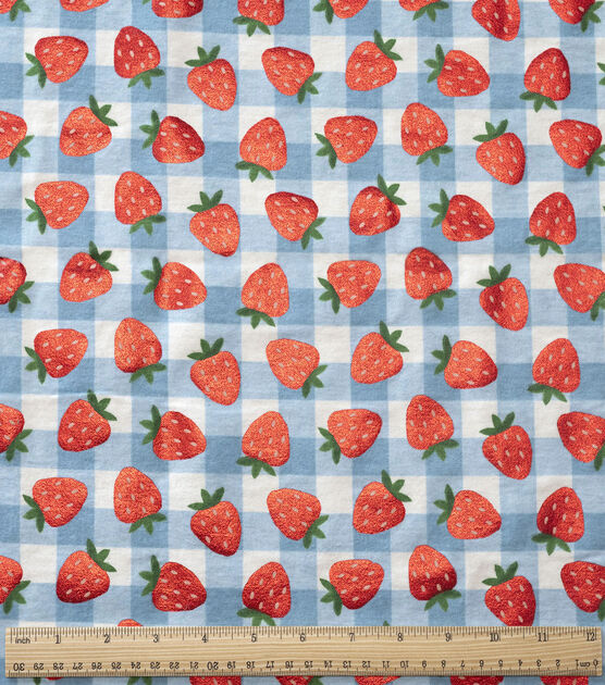 Red Strawberries On Checkered Super Snuggle Flannel Fabric Joann
