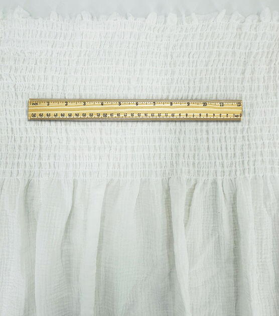 White Smocked Bubble Gauze Fabric Joann