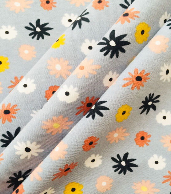 Blue Mini Daisies Interlock Knit Fabric By Pop Joann