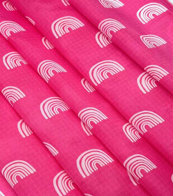 Rainbows On Pink Ripstop Nylon Craft Fabric By Happy Value Joann