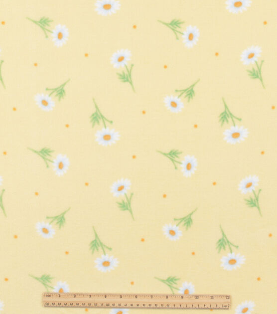 Daisy Toss On Yellow Anti Pill Plush Fleece Fabric Joann