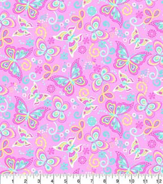 Fabric Traditions Butterflies On Pink Novelty Cotton Fabric Joann