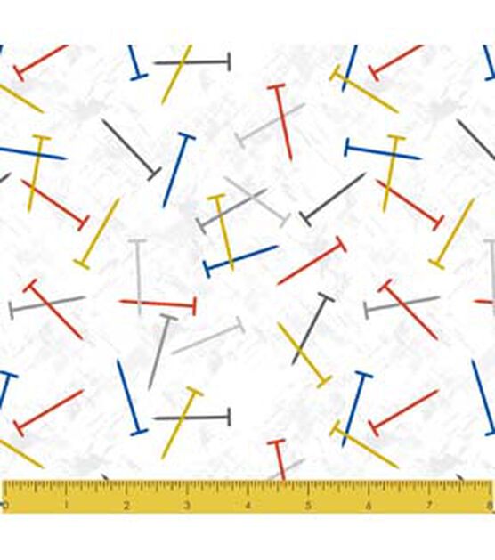 Stitch And Sparkle Tacks On White Cotton Fabric Joann