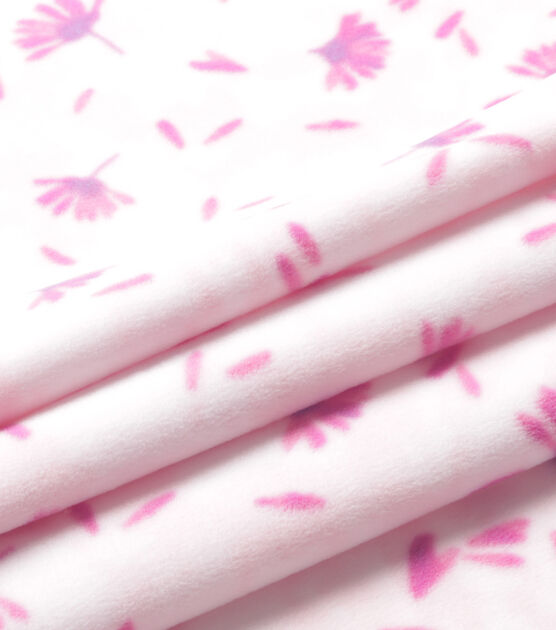 Pink Watercolor Floral Anti Pill Fleece Fabric Joann