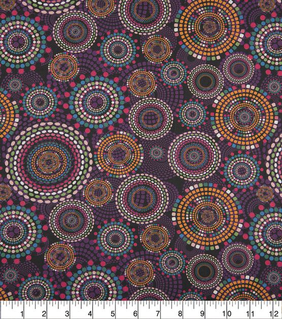 Spirograph Purple Keepsake Calico Cotton Fabric Joann