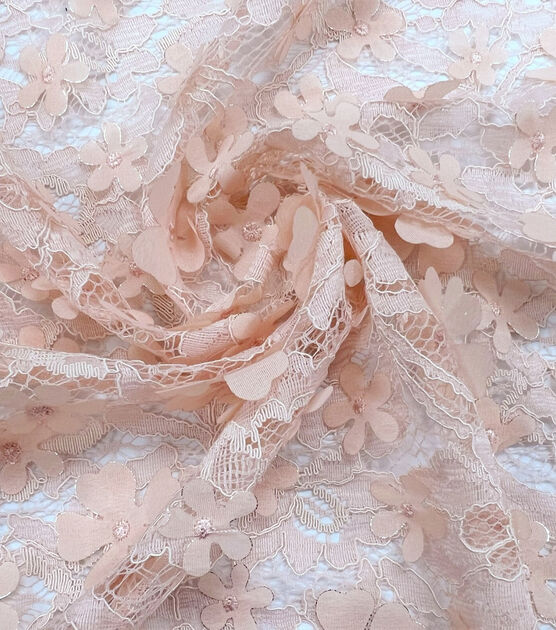 Pink 3d Floral On Lace Fabric By Sew Sweet Joann