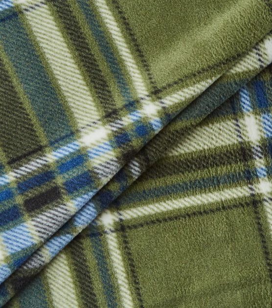 Eddie Bauer Green And Blue Tartan Plaid Anti Pill Fleece Fabric Joann