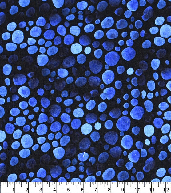 18 X 21 Blue Tonal Dots Cotton Fabric Quarter 1pc By Keepsake Calico