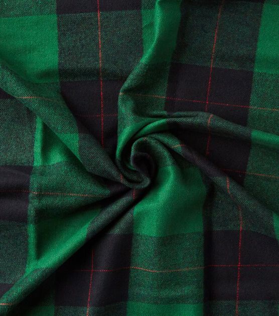Eddie Bauer Green Brushed Plaid Shirting Fabric Joann