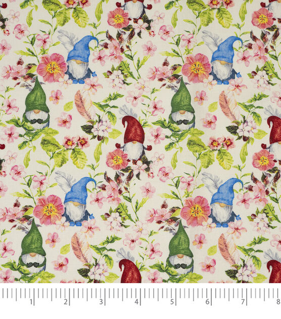 Singer 18 X 21 Gnomes On White Cotton Fabric Quarter Bundle 5pc Joann