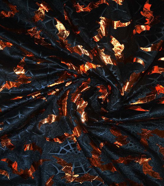 Foil Bats On Black Halloween Velvet Fabric By The Witching Hour Joann