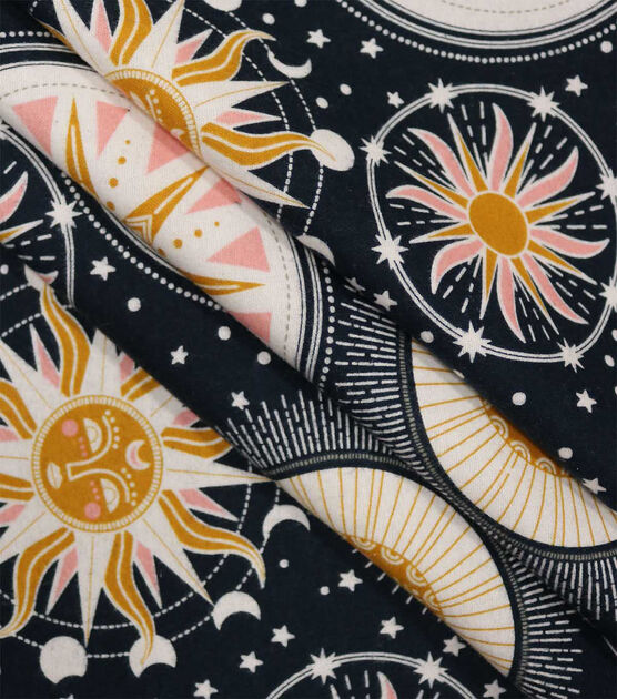 Smiling Suns And Moons On Black Super Snuggle Flannel Fabric Joann