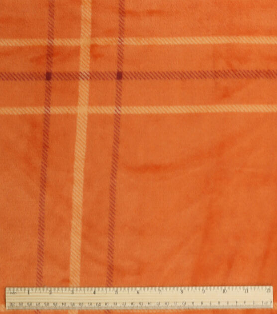 Golden Hour Orange Plaid Sew Lush Fleece Fabric Joann