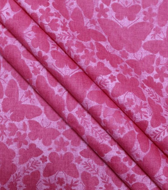 108 Pink Tonal Butterflies Wide Flannel Fabric Joann