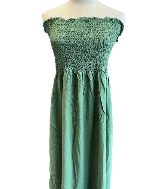 Elm Green Solid Smocked Rayon Challis Fabric Joann