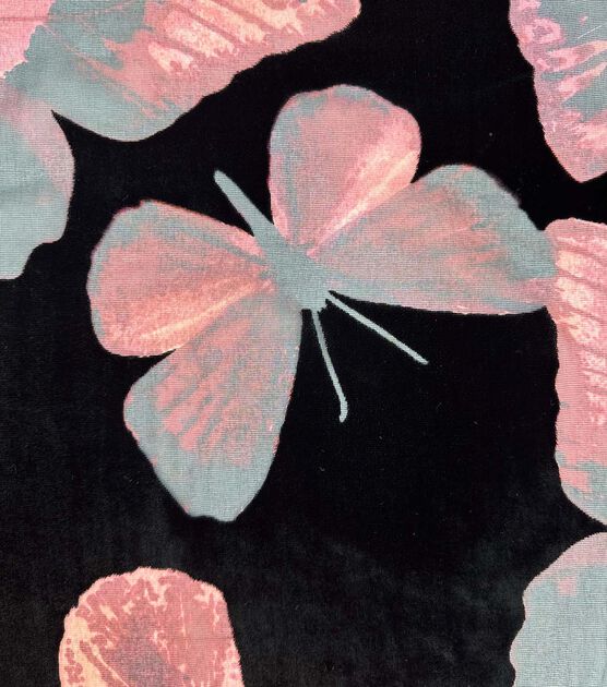 Butterflies On Black Burnout Velvet Fabric Joann