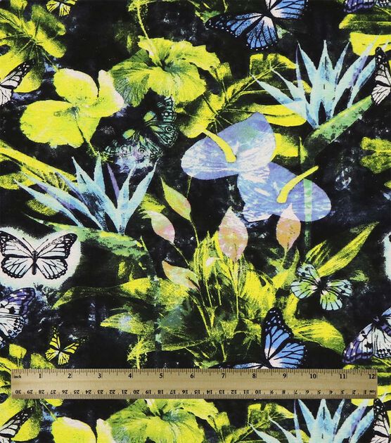 Tropical Floral On Black Super Snuggle Flannel Fabric Joann