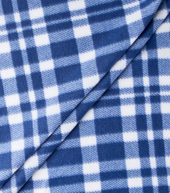 Navy And White Plaid Craft Fleece Fabric By Happy Value Joann