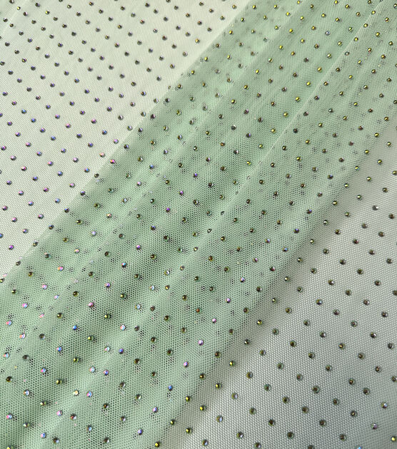 Jade Rhinestone Mesh Fabric Joann
