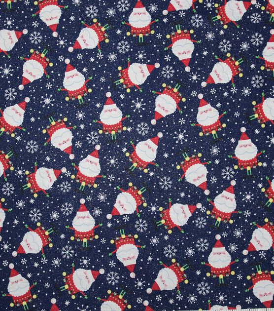 Santa With Ornaments 2 Glitter Christmas Cotton Fabric Joann